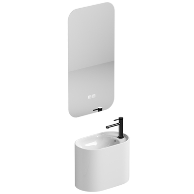 普奥勒挂墙式小户型陶瓷洗手盆