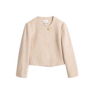 CLUB MONACO女装羊毛混纺圆领千金小香风粗花呢短外套