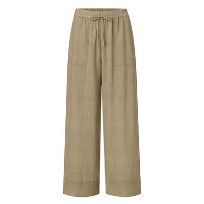 优雅VGRASS仿麻三醋酸阔腿休闲裤