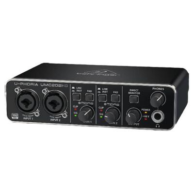 BEHRINGER/百灵达UMC202HD直播k歌录音编曲ASRM助眠USB外置声卡