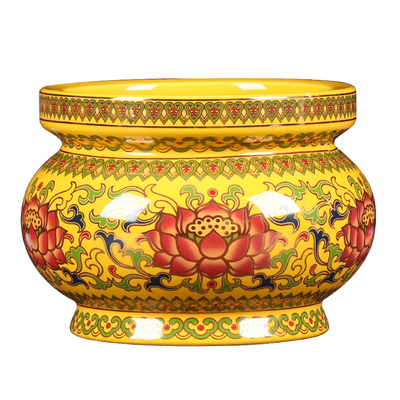 中成陶瓷唐彩寺庙仙家用品香炉