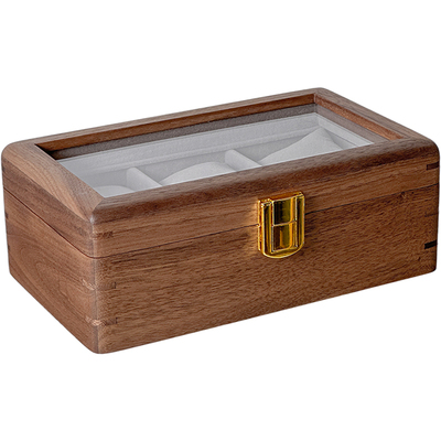 实木轻奢高档三格手表收纳盒