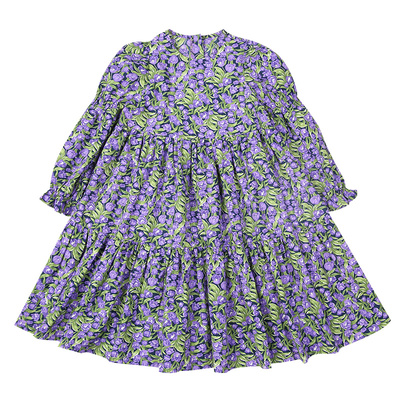 春季女童碎花连衣裙法式复古长裙