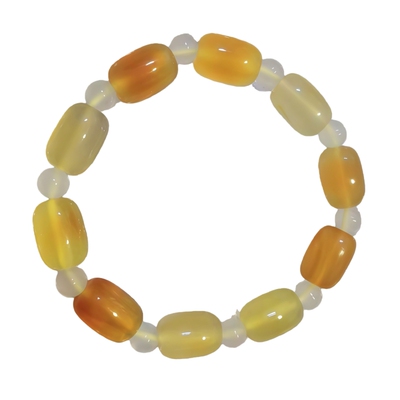 天然玛瑙手链润透砂糖橘色饰品