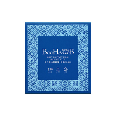 Beeheartb隐形眼镜日抛30片近视透明55%含水蜜心妍小水片官方正品