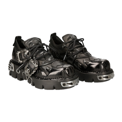 newrock官方正品手工火焰低帮鞋