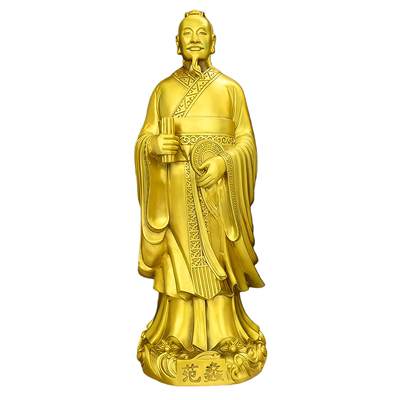 黄铜文财神范蠡开业桌面摆件