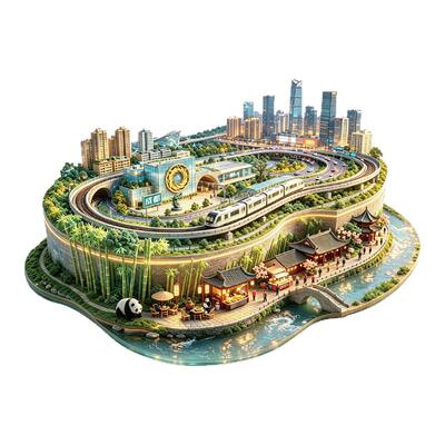 成都冰箱贴城市地标大熊猫纪念品