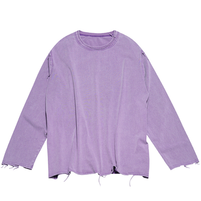 STILLYOU剪破毛边做旧洗长袖T恤