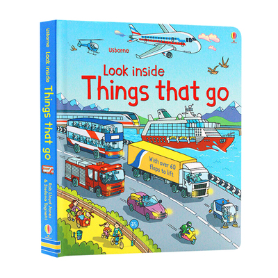 揭秘交通工具 Look Inside Things That Go 看里面之交通篇 英文原版儿童英语纸板翻翻书 交通工具大百科故事绘本书籍