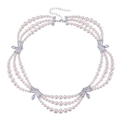 多层珍珠渐变热巴同款项链