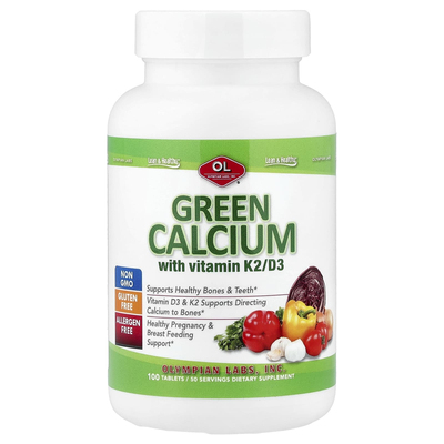 博奥维,Green Calcium with Vitamin K2/D3, 100 Tablets