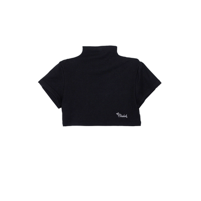 CBXLAB街舞潮牌小高领辣妹超短性感小衫春夏简约跳舞显瘦运动短袖