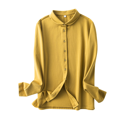 dan元宝领T恤好搭配舒适棉质衬衫