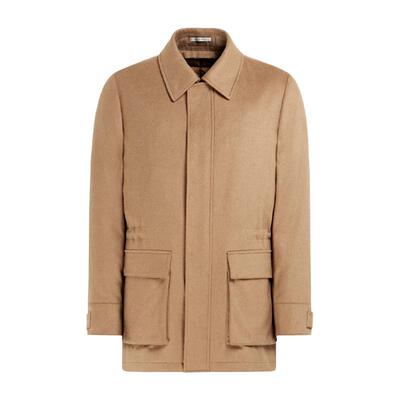 Suitsupply中棕色骆驼绒猎装外套