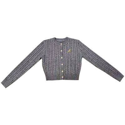 LF原创圆领开衫毛衣JK制服刺绣女