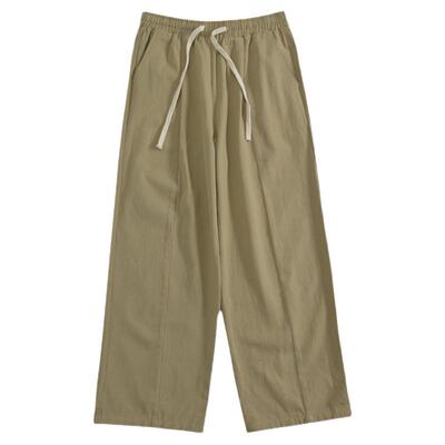 GOGOSOON休闲裤男新款2025春秋长裤日系慵懒直筒宽松卷边青少年感