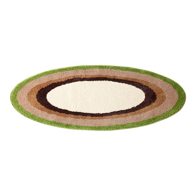 WENSHUO原创ins风椭圆撞色地毯