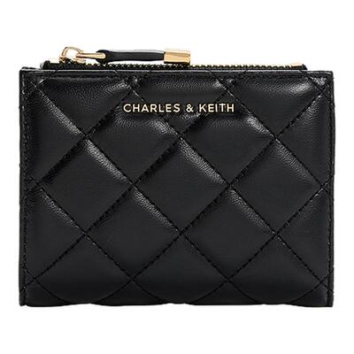 CHARLES&KEITH26春新品CK6-10770729菱格纹多卡位短款钱包零钱包