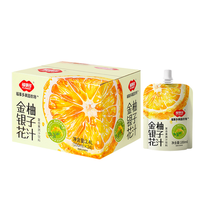 福事多金银花柚子汁儿童夏日果饮品65%果汁复合果汁休闲食品解馋