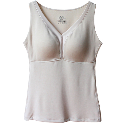 茜丝柔纯棉磨毛免穿文胸保暖背心