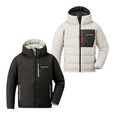 日潮跑腿Montbell蒙贝欧户外儿童双面穿保暖650蓬连帽羽绒服外套