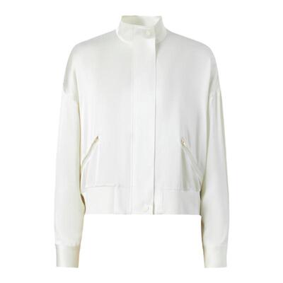 高街酷感垂感米白色夹克尹默