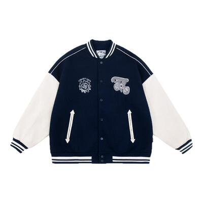 INXXStandby 美式学院风棒球服男设计感毛呢拼PU皮夹克外套女