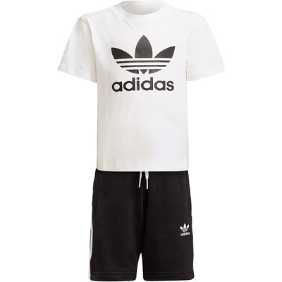 Adidas/阿迪达斯正品三叶草新款小童男女运动短袖套装H25274