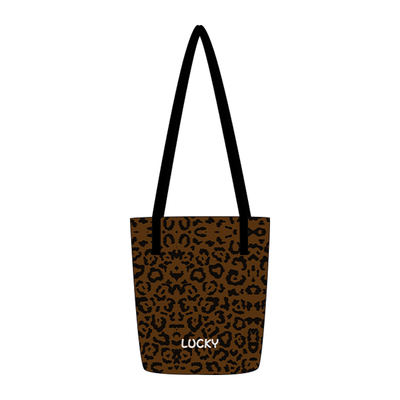 尼睿棕黑豹纹大容量单肩包