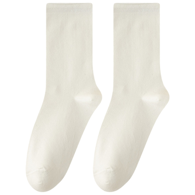 MOREMOLI卷边堆堆中筒袜女纯棉