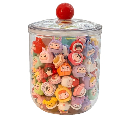 辰穆萌粒收纳罐透明手办收纳盒