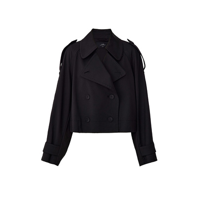 AUM噢姆工装短款风衣外套