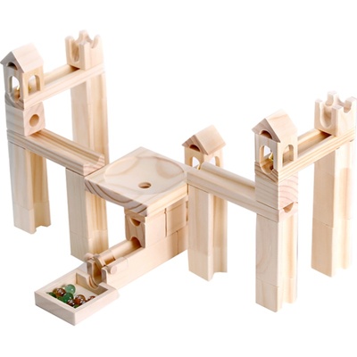 onshine授权实木弹珠管道积木