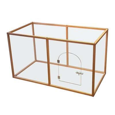 无缝防钻透明亚克力狗围栏实木