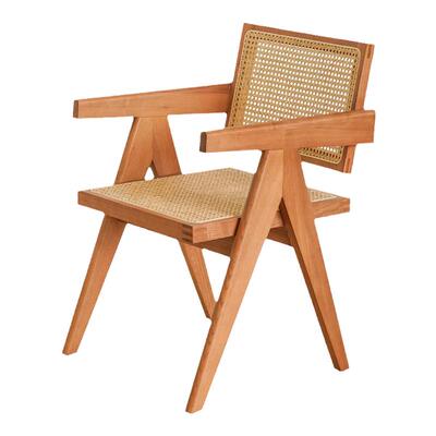 HACOSN汉卡森北欧白蜡木藤编餐椅