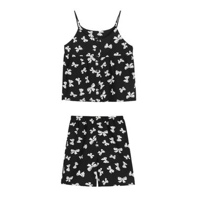 Sinbounboun蝴蝶结印花吊带睡衣