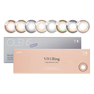 OLENS水光美瞳泪光棕日抛10片自然小直径隐形眼镜小鹿棕琉璃黑