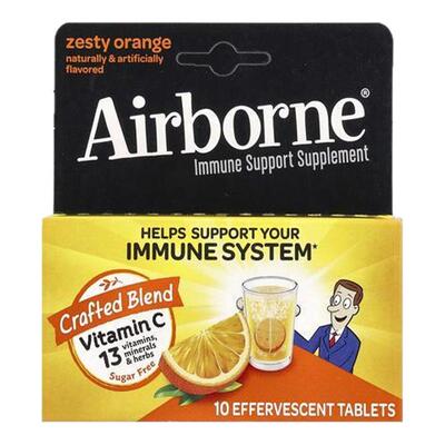 AirBorne高吸收维生素C泡腾片橙子味抵御自护力up维矿营养