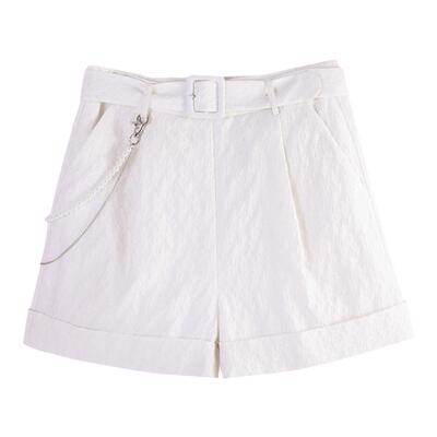 tanni通勤百搭休闲中腰阔腿短裤