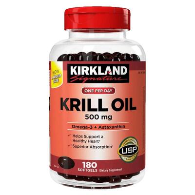美国直邮Kirkland科克兰krill oil 磷虾油平衡营养 500mg 180粒