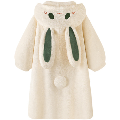 『雪球兔兔』睡袍女款秋冬可外穿