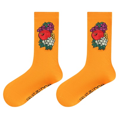 运动透气秋冬水果罗纹棉袜中筒袜