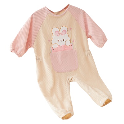 棉奇熊宝宝罩衣秋冬季