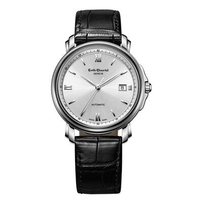 瑞士艾米龙机械男表白盘皮带莱蒙