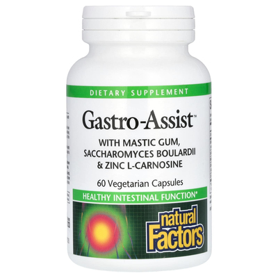 Natural Factors,Gastro-Assist，含乳香胶、布拉酵母菌和左旋肌6