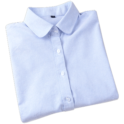 日系基础款长袖纯棉牛津纺衬衫女