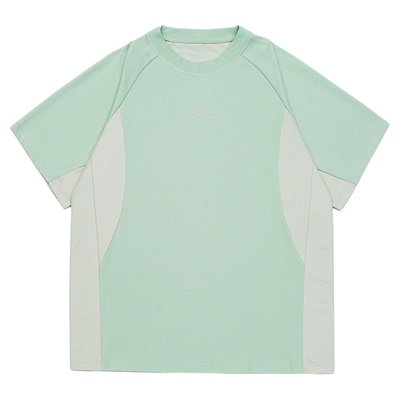 GOGOSOON夏季新款圆领短袖T恤266g男生速干凉感撞色设计宽松上衣Q