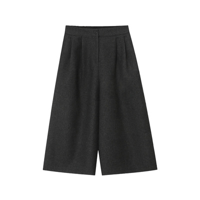 木岸muan剑桥八分裤定制羊毛冬季保暖高级百搭阔腿裤子女DG3-8916