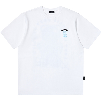 BEASTER骷髅小熊印花T恤男夏季新款纯棉重磅230g圆领短袖上衣